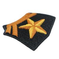 China Black Diamond 3D Military Embroidered Badges Overlock Border Arm band With Pentagram for sale