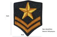 China Black Diamond 3D Military Embroidered Badges Overlock Border Arm band With Pentagram for sale