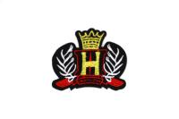 China Gold Crown With Heart Gold H Letter Felt Applique Patch Armband For Pants Jacket for sale