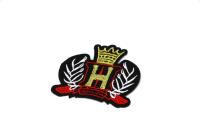 China Gold Crown With Heart Gold H Letter Felt Applique Patch Armband For Pants Jacket for sale