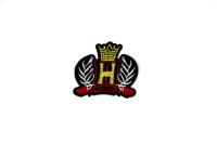 China Gold Crown With Heart Gold H Letter Felt Applique Patch Armband For Pants Jacket for sale