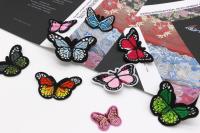 China 3D Multicolored Butterfly Embroidered Patch Multiusage Custom Made Velveteen Badge for sale