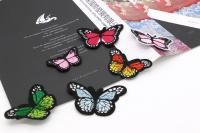 China 3D Multicolored Butterfly Embroidered Patch Multiusage Custom Made Velveteen Badge for sale