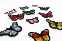 China 3D Multicolored Butterfly Embroidered Patch Multiusage Custom Made Velveteen Badge for sale
