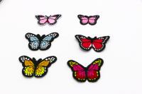 China 3D Multicolored Butterfly Embroidered Patch Multiusage Custom Made Velveteen Badge for sale