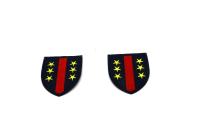China Shield Military Embroidered Patch With Several Pentagram And A Red Belt for sale