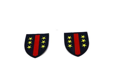 China Shield Military Embroidered Patch With Several Pentagram And A Red Belt for sale