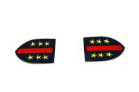 China Shield Military Embroidered Patch With Several Pentagram And A Red Belt for sale