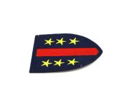 China Shield Military Embroidered Patch With Several Pentagram And A Red Belt for sale