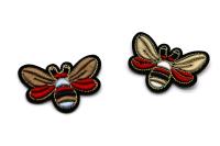 China Golden Embroidery Patch Bee Bumblebee Wasp Insect 3D Gold Royal Fashion for sale