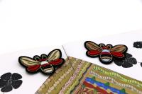 China Golden Embroidery Patch Bee Bumblebee Wasp Insect 3D Gold Royal Fashion for sale