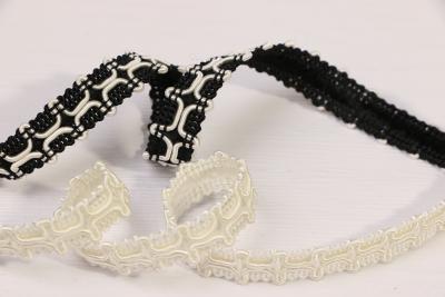 China Black And White Woven Trims Braided Belt Costume Home Decor Embellishment for sale