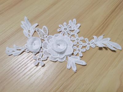 China Watersoluble embroidery flower patches for clothes DTM Polyester Material for sale
