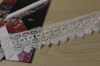 China DTM Embroidery Anglaise Trim , 9cm Width White Eyelet Trim Polyester Material for sale