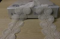 China ODM Simple Knitted Lace Border , 9cm Width Machine Embroidery Lace Edging for sale