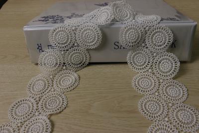 China ODM Simple Knitted Lace Border , 9cm Width Machine Embroidery Lace Edging for sale