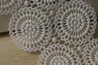 China ODM Simple Knitted Lace Border , 9cm Width Machine Embroidery Lace Edging for sale