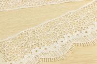 China 3 Inch Guipure Lace Trimming Chantilly White Color 100% Shiny Polyester for sale