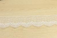 China 3 Inch Guipure Lace Trimming Chantilly White Color 100% Shiny Polyester for sale
