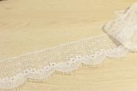 China 3 Inch Guipure Lace Trimming Chantilly White Color 100% Shiny Polyester for sale
