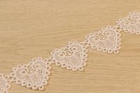 China Romantic Guipure Lace Edging , ODM Heart Lace Trim Meshground for sale