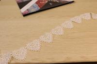 China Romantic Guipure Lace Edging , ODM Heart Lace Trim Meshground for sale