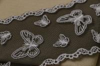 China 80mm Width Black And White Lace Trim Multifunctional Watersoluble for sale