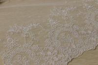 China ODM Embroidered Tulle Lace Trim , Gauze Mesh 5 Inch Lace Trim for sale