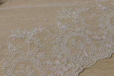 China ODM Embroidered Tulle Lace Trim , Gauze Mesh 5 Inch Lace Trim for sale