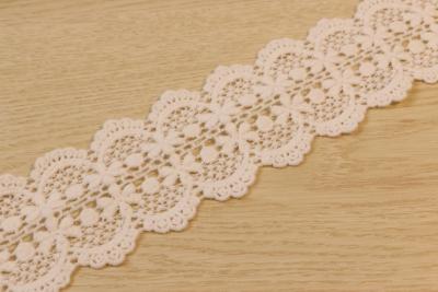 China Embroidered Guipure Lace Trims 6.5CM Width Watersoluble With Zero Impurities for sale