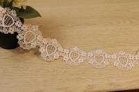 China Multiusage Guipure Lace Trims 60mm Width Nonelastic Plant Decorated for sale