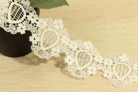 China Multiusage Guipure Lace Trims 60mm Width Nonelastic Plant Decorated for sale