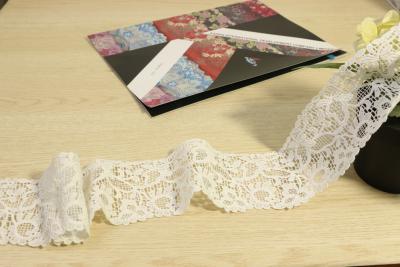 China Multiusage White Guipure Lace Trim , Floral Lace Trim Nonelastic for sale