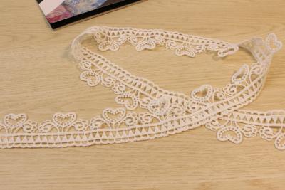 China Multiusage Guipure Lace Trims , Nonelastic Embroidered Trim Ribbon for sale