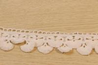 China Fan Shaped White Cotton Lace Trim , Eyelet Trim Fabric 4.5cm Width for sale