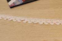 China Fan Shaped White Cotton Lace Trim , Eyelet Trim Fabric 4.5cm Width for sale