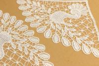 China Peacock Lace Applique Fabric By The Yard Geometric Pattern OEM Available for sale