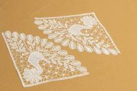 China Peacock Lace Applique Fabric By The Yard Geometric Pattern OEM Available for sale