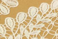 China Peacock Lace Applique Fabric By The Yard Geometric Pattern OEM Available for sale