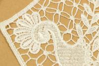 China Peacock Lace Applique Fabric By The Yard Geometric Pattern OEM Available for sale