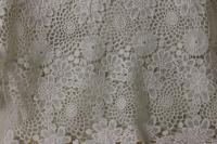 China Flower Pattern Guipure Lace White , White Chantilly Lace Fabric for sale