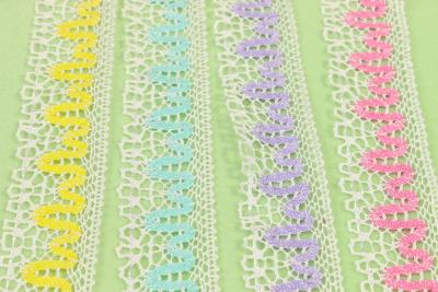 China Recyclable Cotton Crochet Lace Trim Reusable Unstretched Contrast Patterned for sale