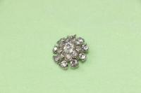 China 34L Rhinestone Buttons For Clothing Silver Ecofriendly Inlaid Flower Pattern for sale
