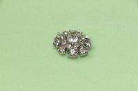 China 34L Rhinestone Buttons For Clothing Silver Ecofriendly Inlaid Flower Pattern for sale