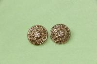 China 28L Decorative Clothing Buttons , rhinestone shank buttons shiny gold for sale