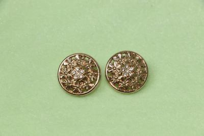 China 28L Decorative Clothing Buttons , rhinestone shank buttons shiny gold for sale