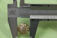 China 28L Decorative Clothing Buttons , rhinestone shank buttons shiny gold for sale