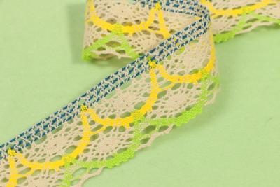 China Nonstretched Cotton Crochet Lace Trim 35mm Width Eco Fridendly for sale