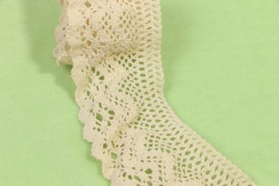 China ODM Cotton Crochet Lace Trim Beige Elastic For Multiapplication for sale