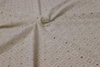 China 125cm Cotton Embroidered Lace Fabric , Translucent Lace Print Cotton Fabric for sale